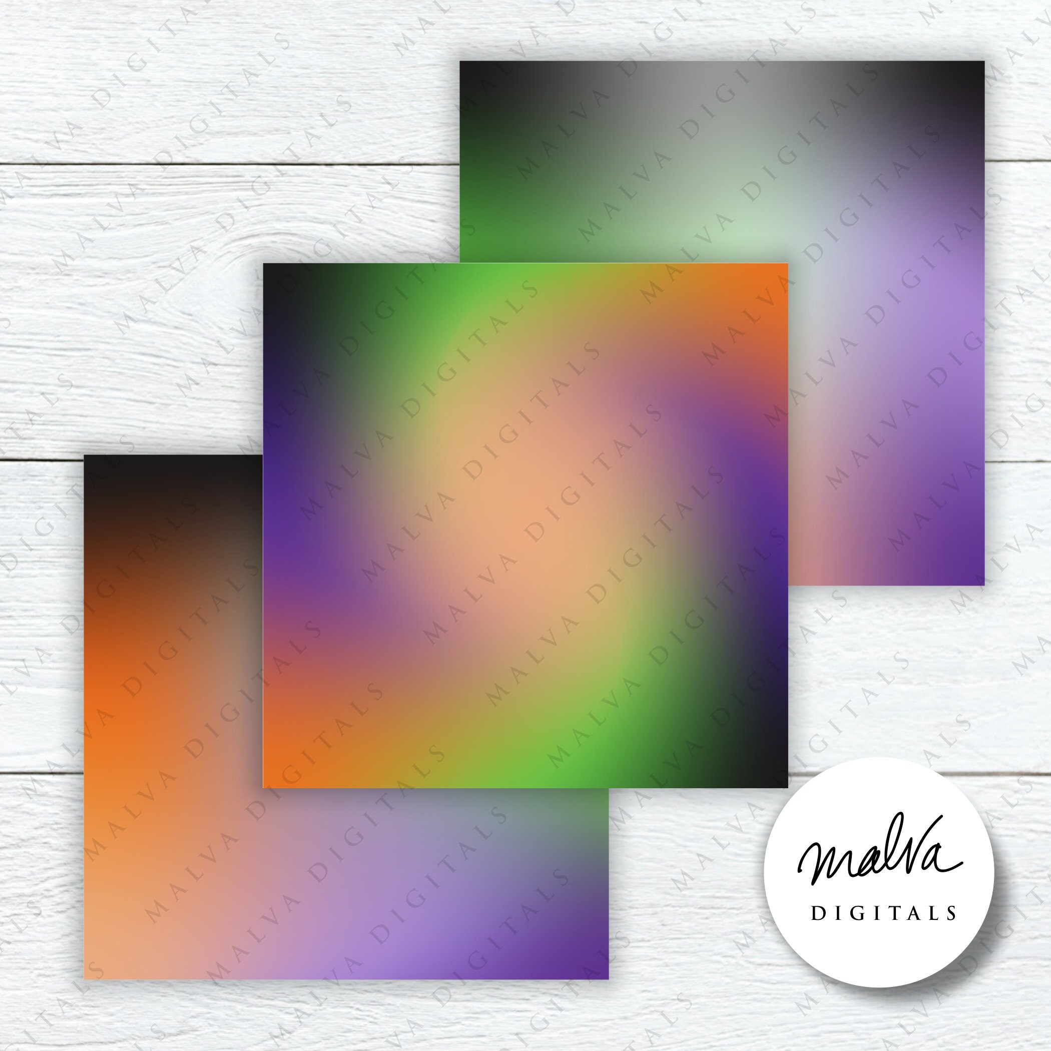 Halloween Gradient Digital Paper Pack Halloween Digital - Etsy