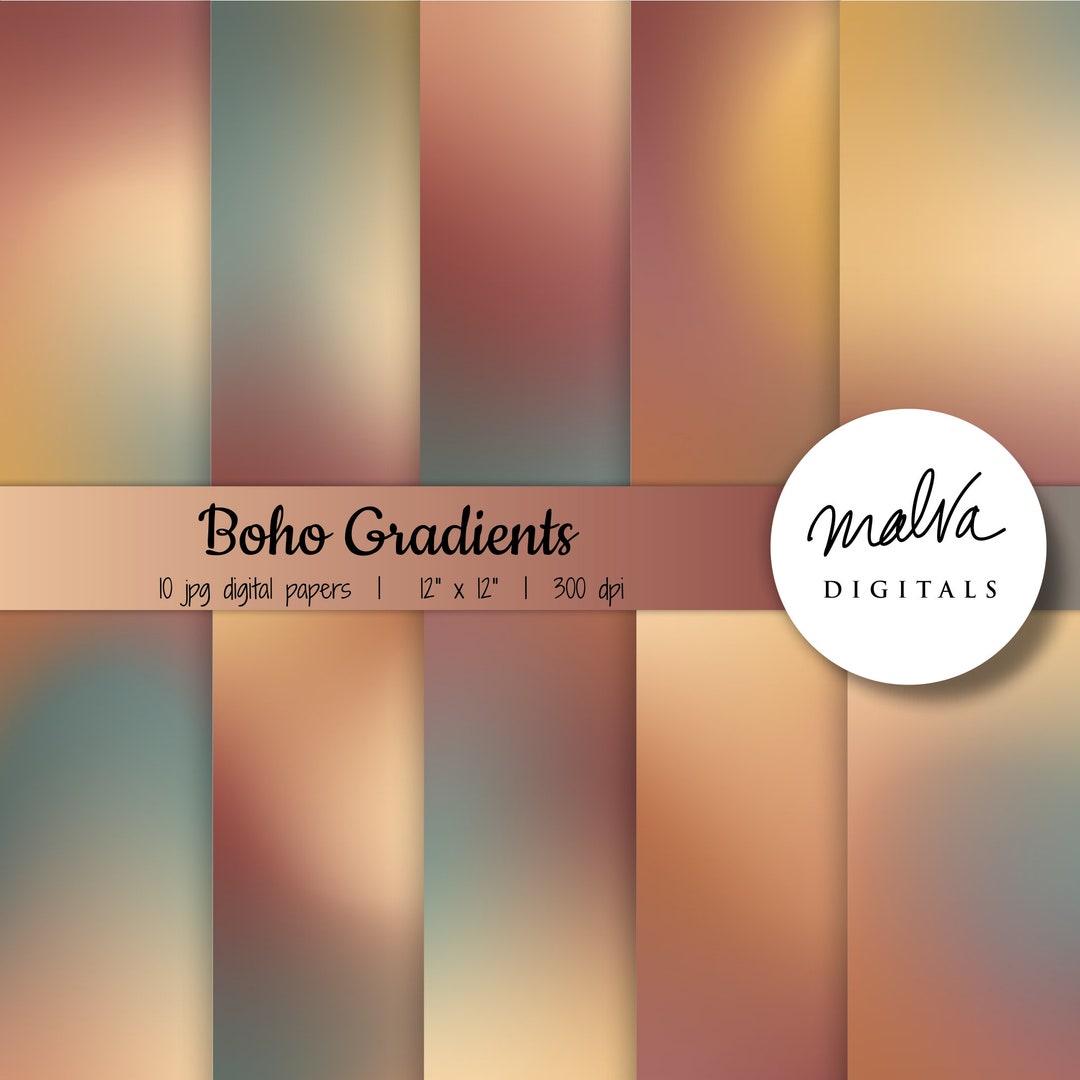 Autumn Boho Digital Paper Pack, Bohemian Digital Background, Earthy ...