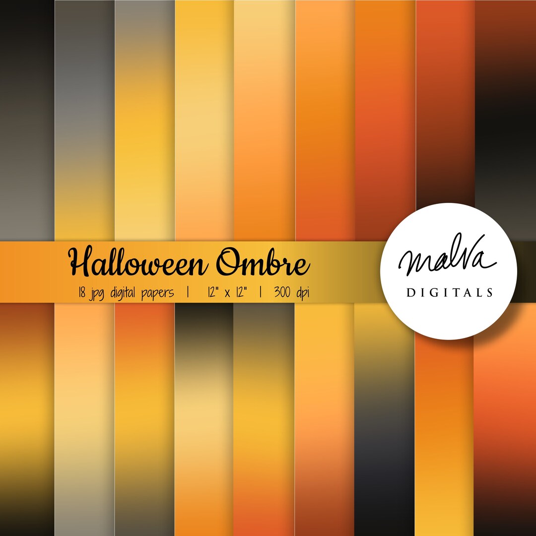 Halloween Gradients Digital Paper Pack, Halloween Ombre Digital ...