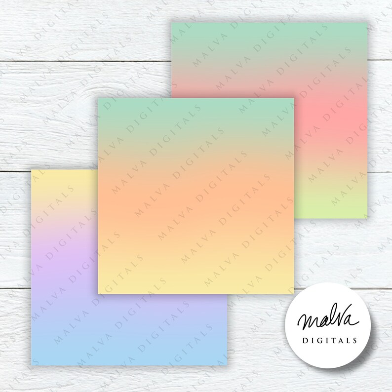 Pastel Ombre Digital Paper Pack Digital Background Pastel - Etsy