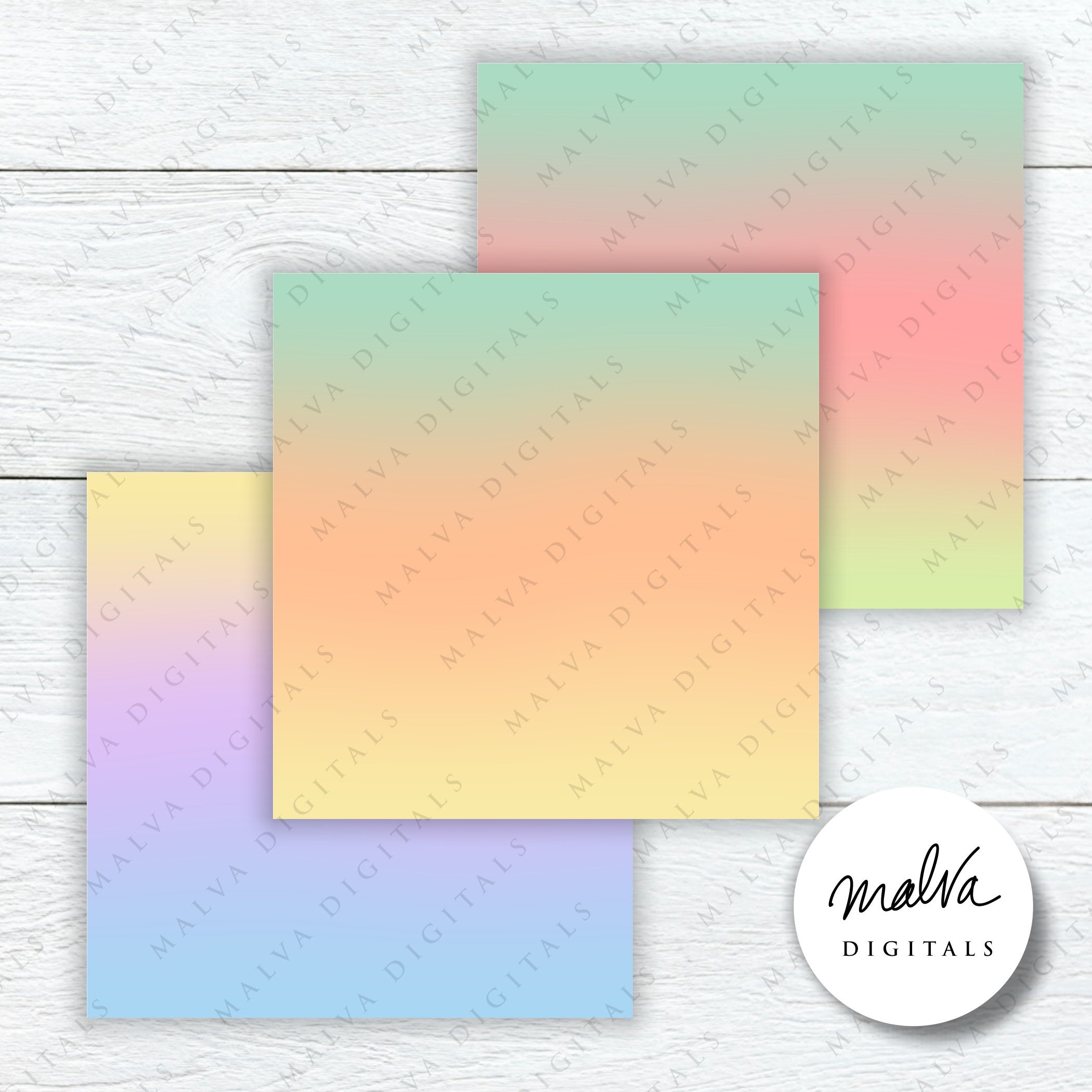 Pastel Ombre Digital Paper Pack Digital Background Pastel - Etsy