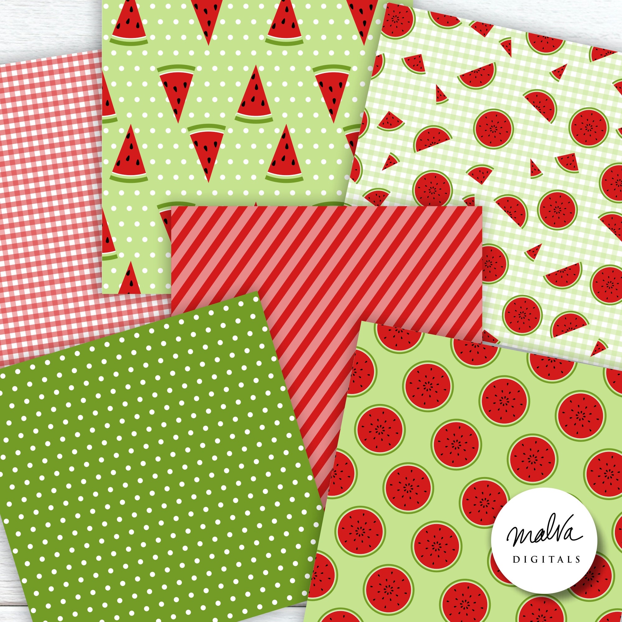 Watermelon Digital Paper, Printable Paper, Scrapbook Paper,scrapbooking ...