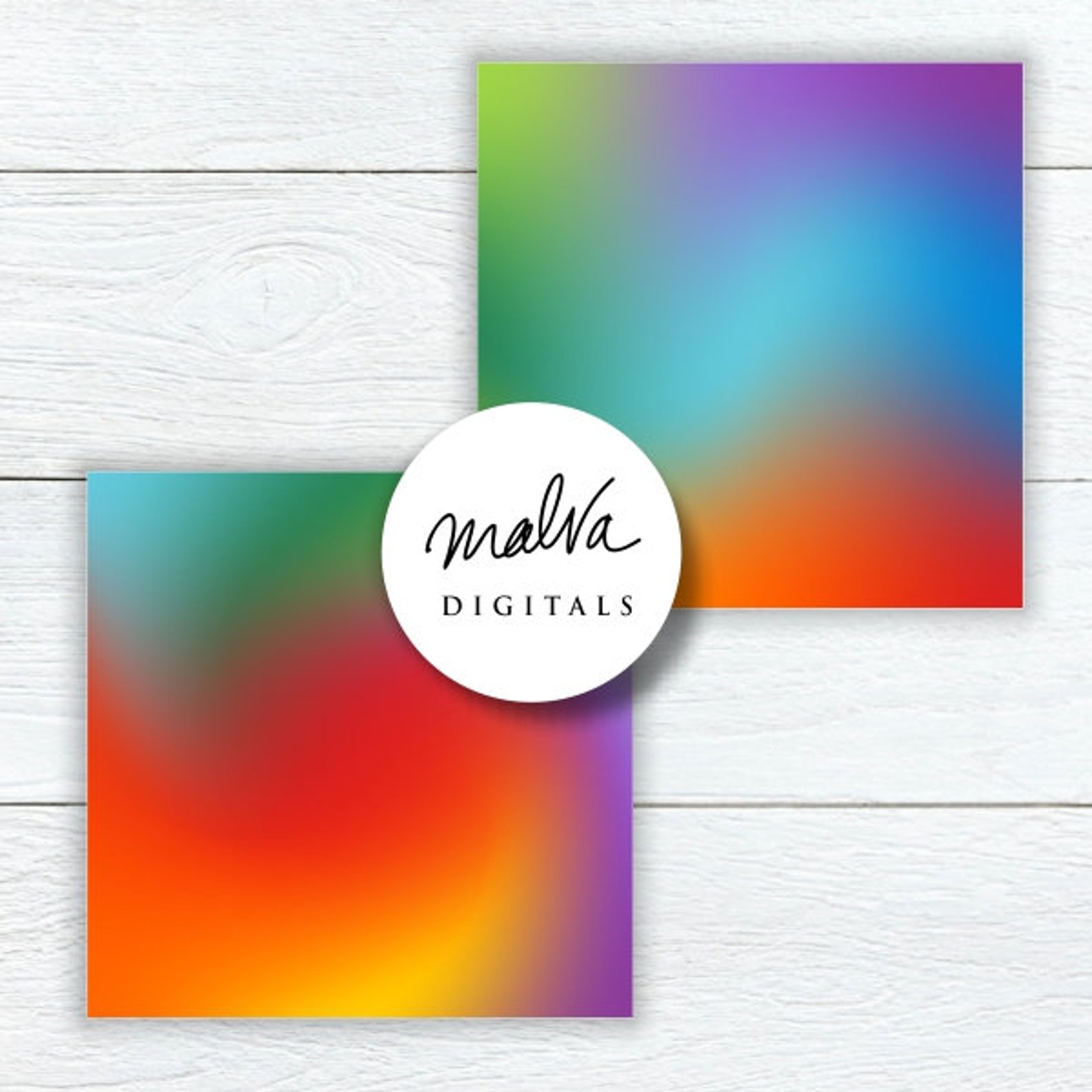 Rainbow Ombre Digital Paper Pack Digital Background - Etsy