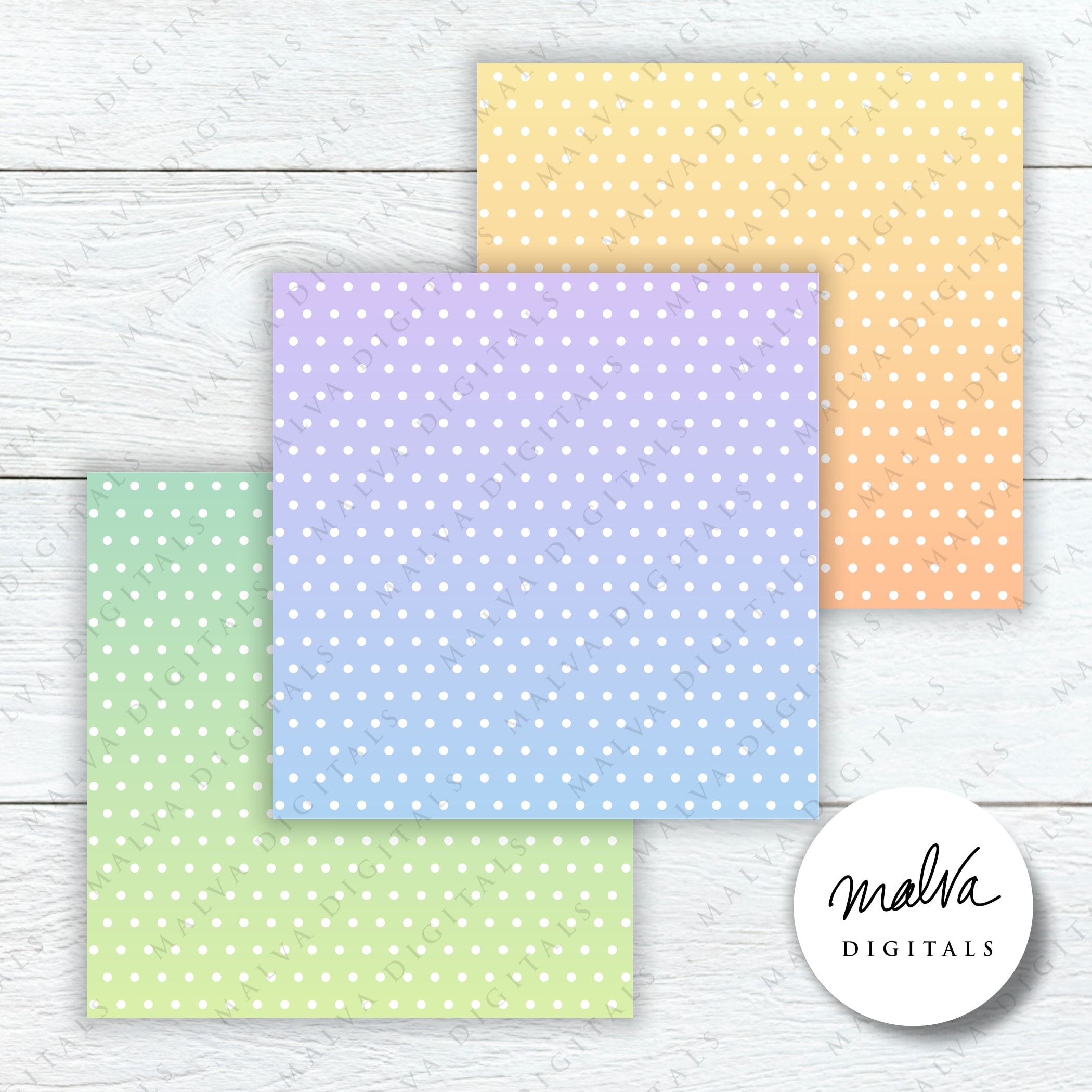 Rainbow Pastel Colors Digital Paper Pack Ombre Scrapbook - Etsy UK