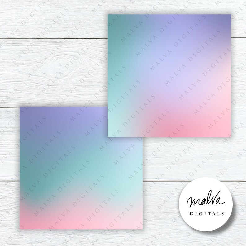 Mermaid Pastel Ombre Digital Paper Pack Gradient Digital - Etsy