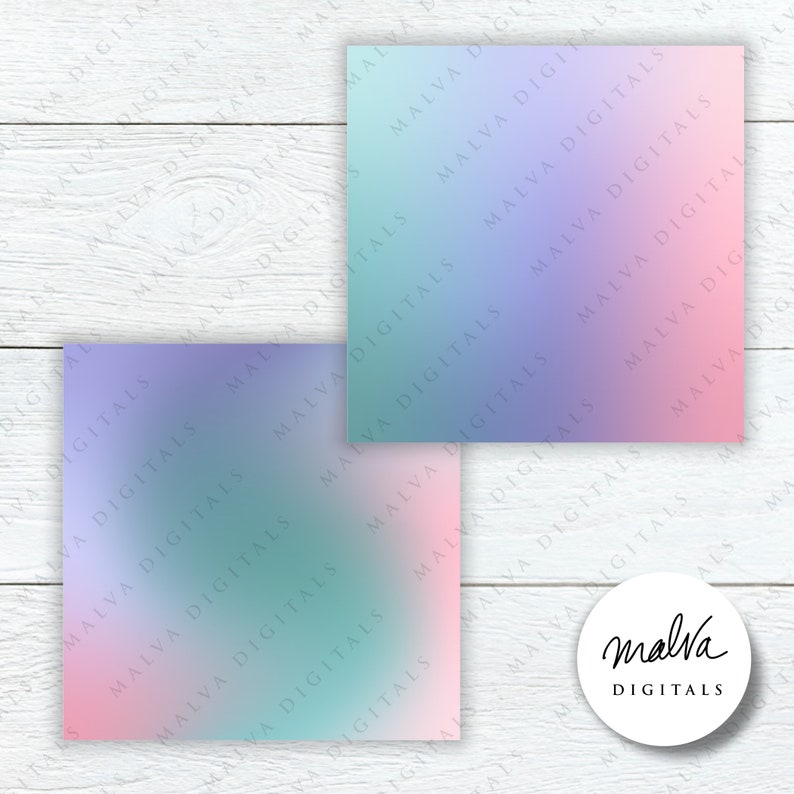 Mermaid Pastel Ombre Digital Paper Pack Gradient Digital - Etsy