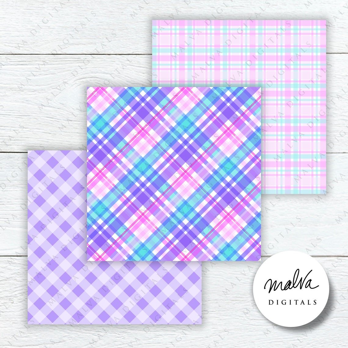Holographic Plaids Digital Paper Pack Bright Neon Plaids - Etsy