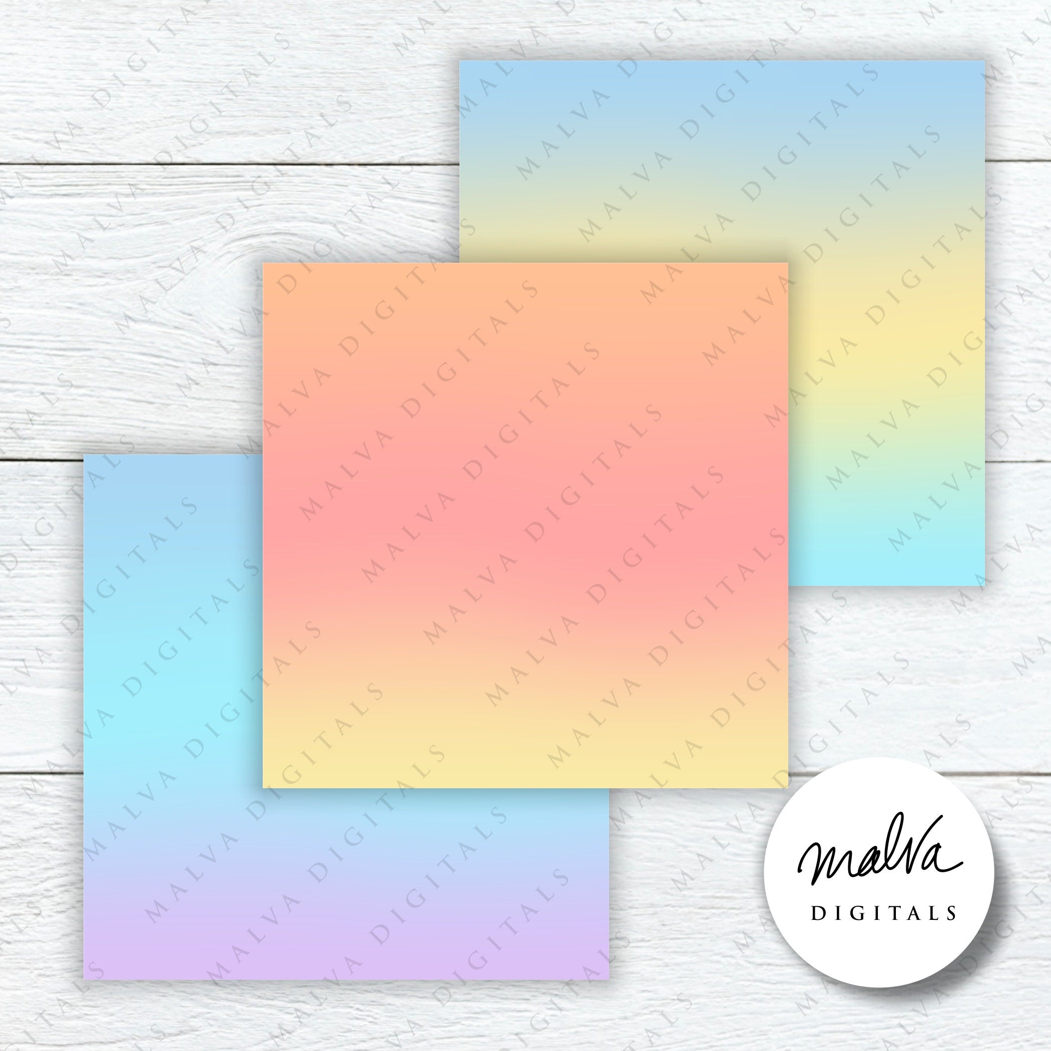 Pastel Ombre Digital Paper Pack Digital Background Pastel - Etsy