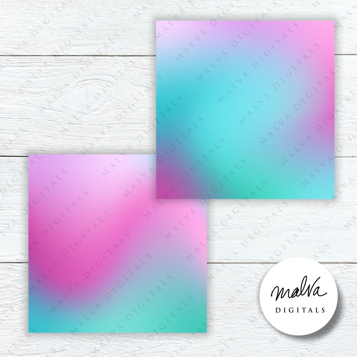 Mermaid Pastel Ombre Digital Paper Pack, Mermaid Digital Background ...