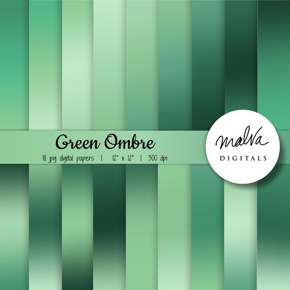 Papercraft Shades of Green Digital Paper pack Paper, Party & Kids etna ...