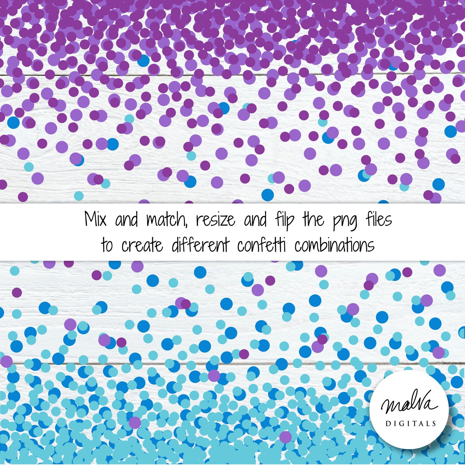 Rainbow Confetti Clipart and Digital Paper Pack Rainbow | Etsy