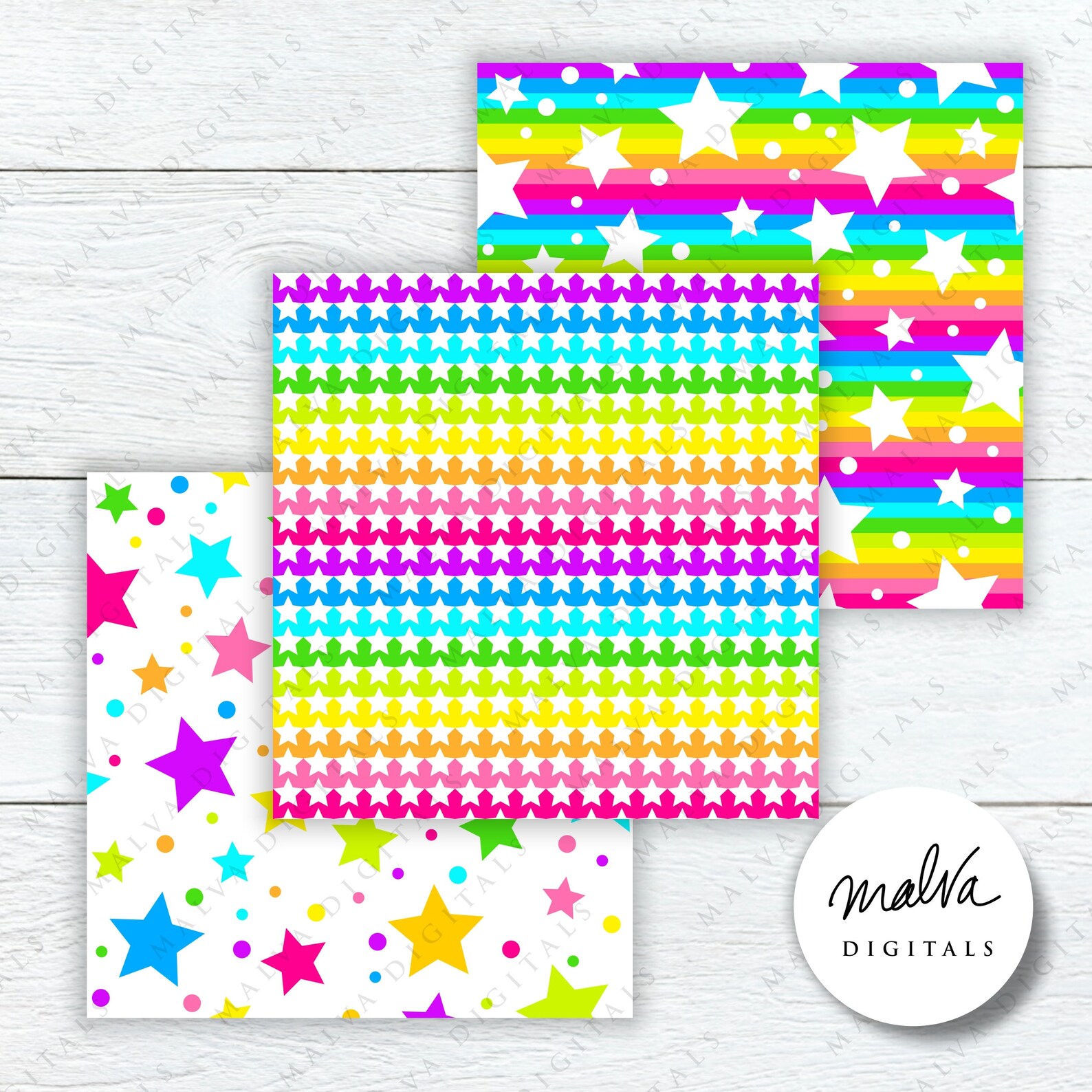 Neon Digital Paper Pack Bright Colors Digital Scrapbook - Etsy