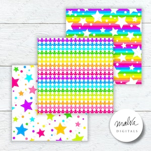 Neon Digital Paper Pack, Bright Colors Digital Scrapbook Paper ...