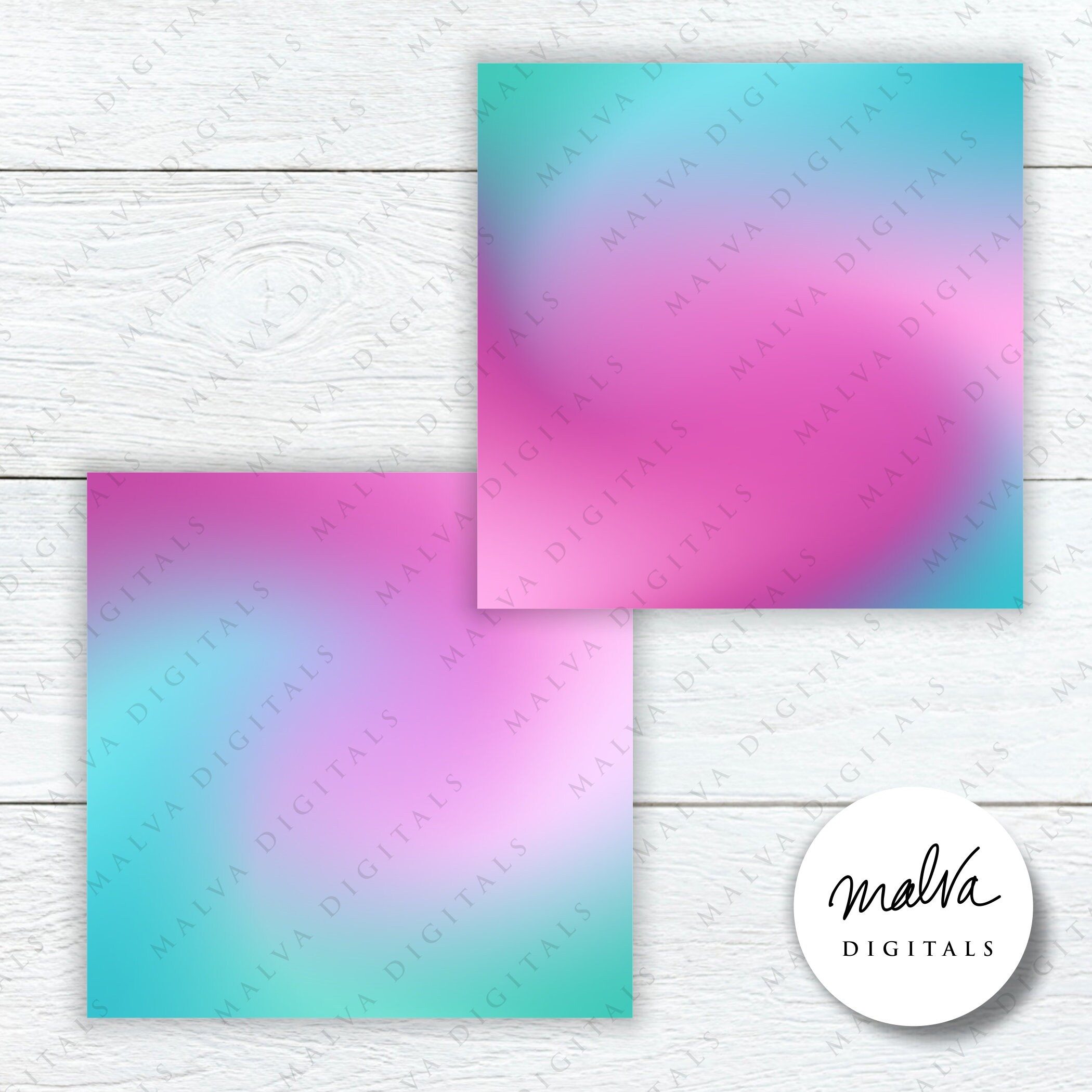 Mermaid Pastel Ombre Digital Paper Pack, Mermaid Digital Background ...
