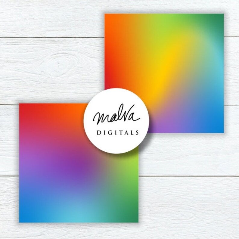 Rainbow Ombre Digital Paper Pack Digital Background - Etsy
