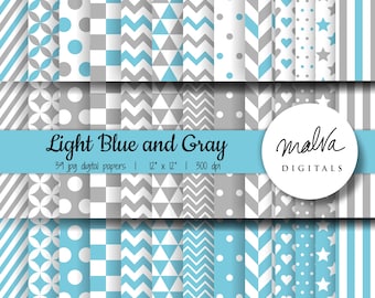 12 Digital Papers Teal Gray Pink and Green Soft Patterns - Etsy