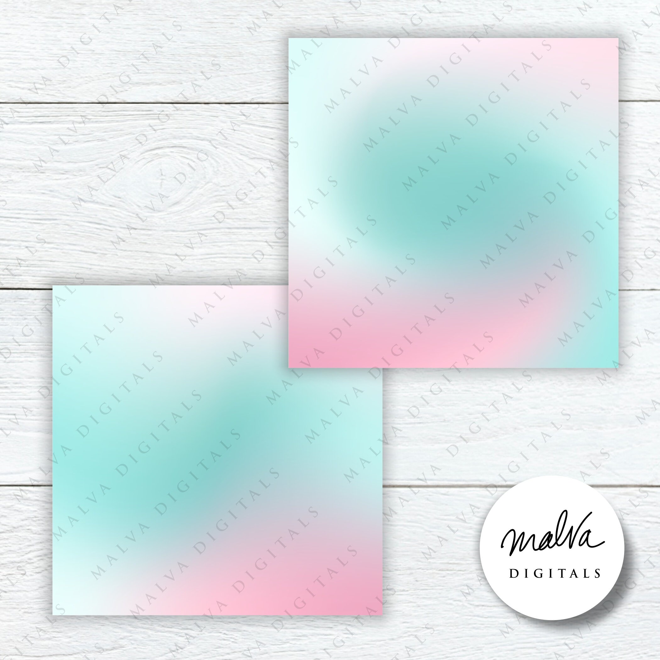 Pastel Pink and Mint Gradient Digital Paper Pack Pastel Ombre - Etsy