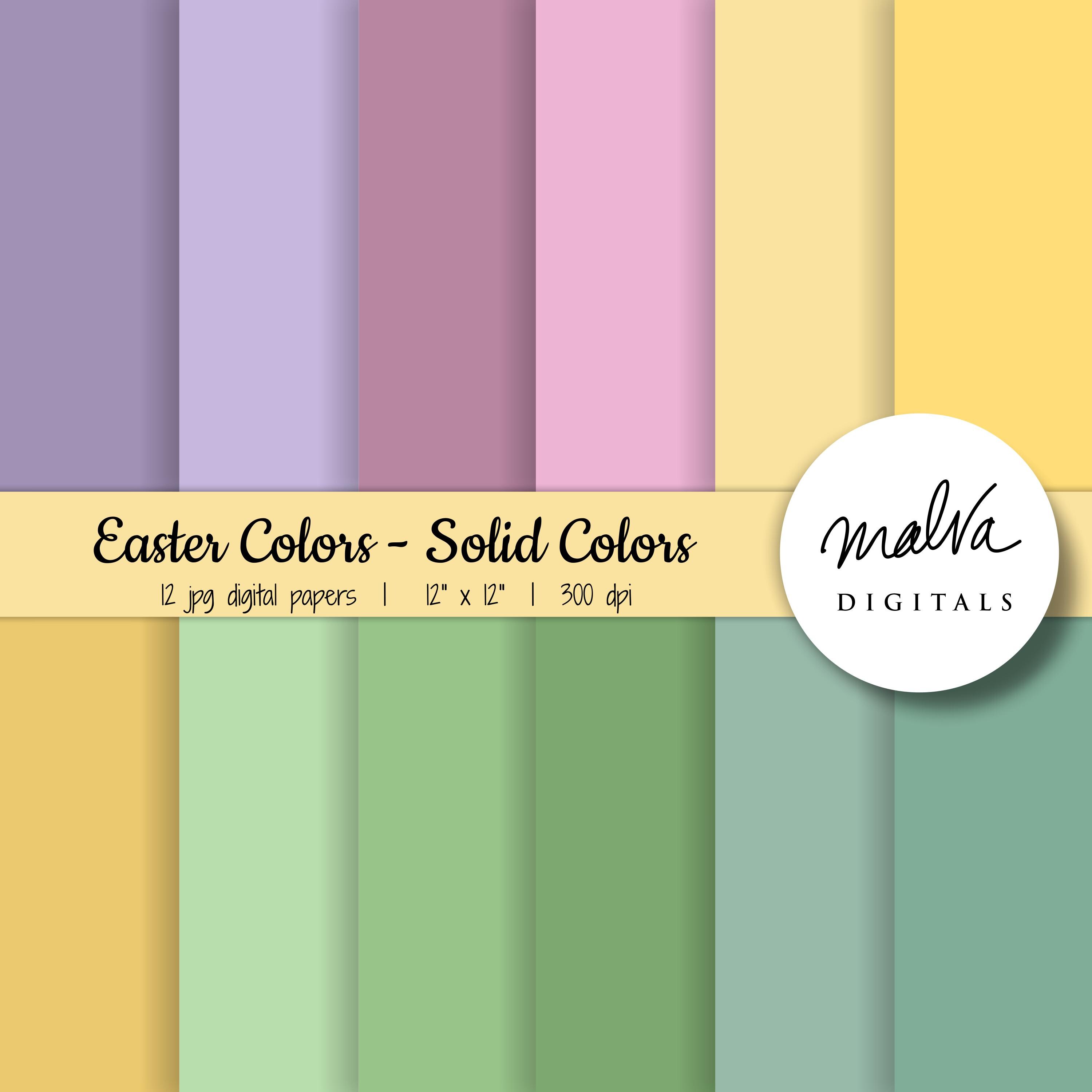 Easter Solid Colors Digital Paper Pack, Pastel Easter Colors, Spring ...
