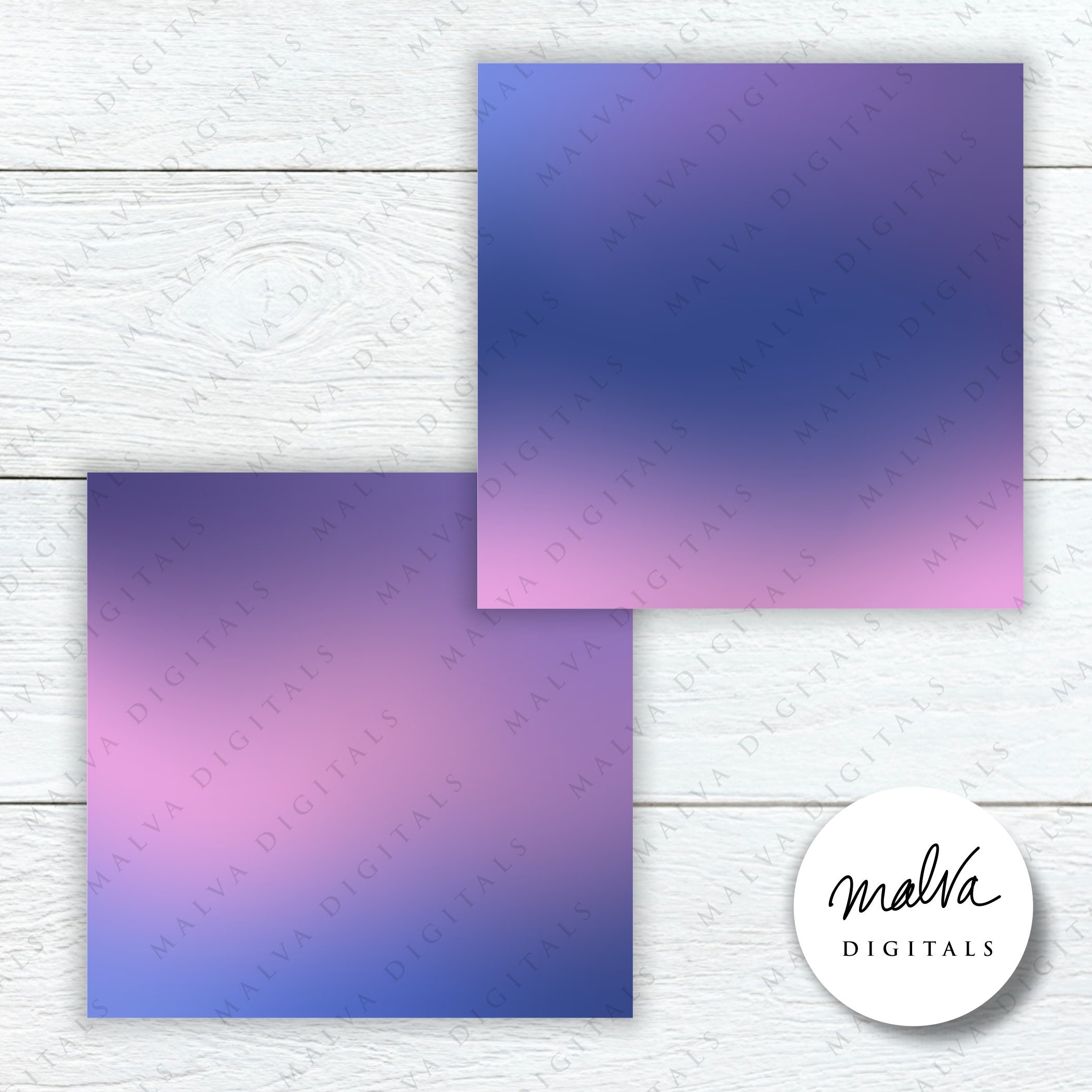 Mermaid Colors Gradients Digital Paper Pack, Purple and Blue Digital ...