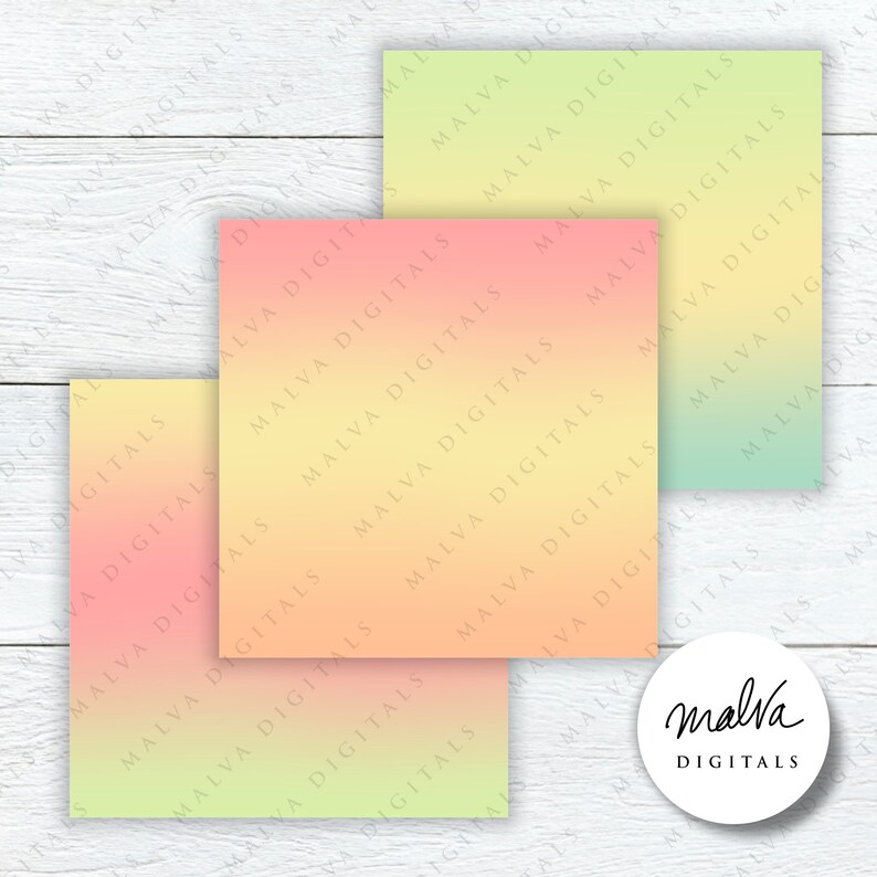 Pastel Ombre Digital Paper Pack Digital Background Pastel - Etsy