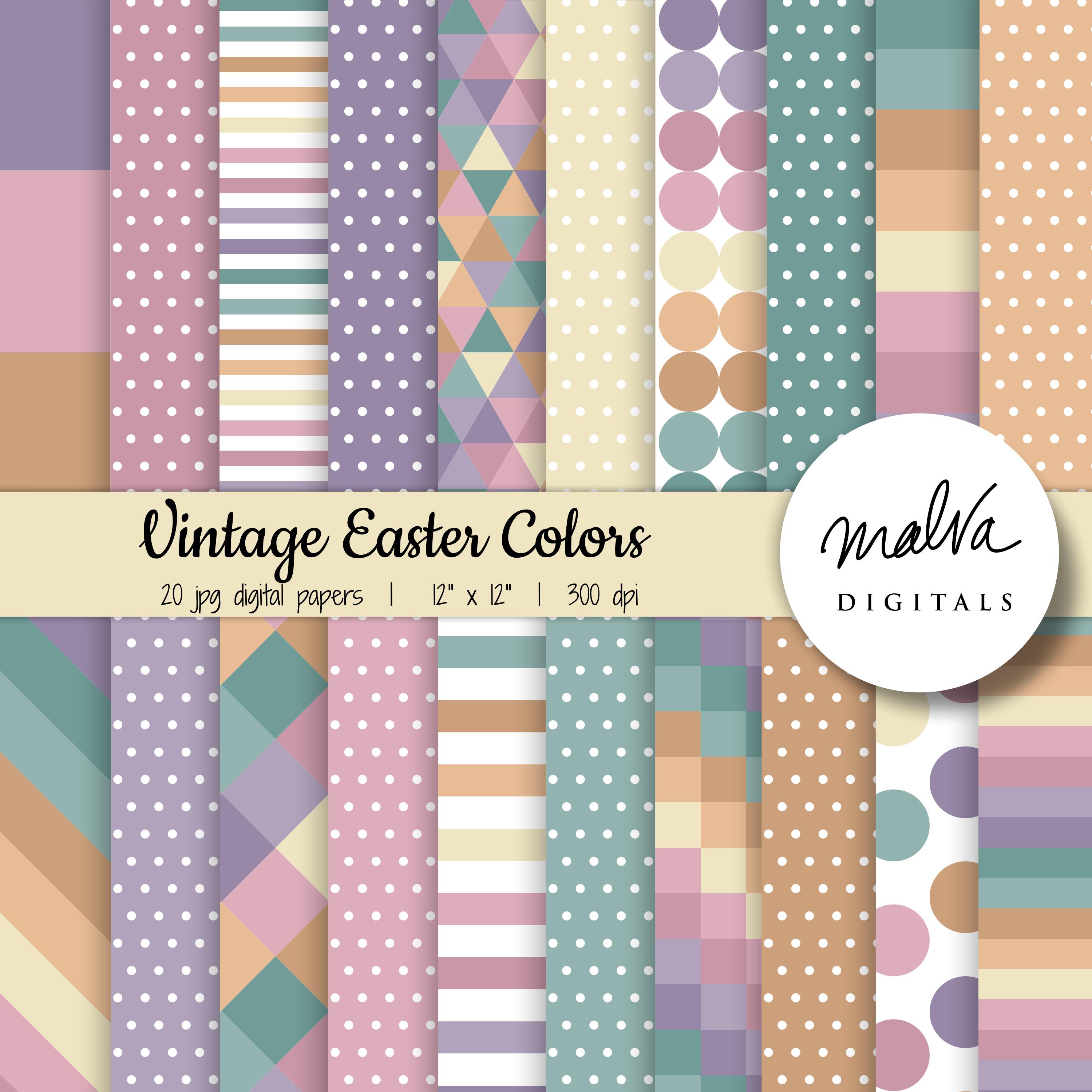 Vintage Easter Digital Paper Pack, Vintage Spring Digital Scrapbook ...