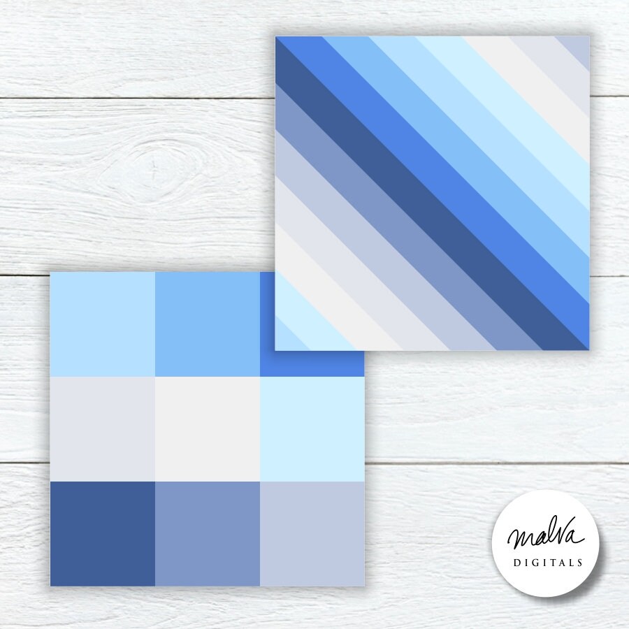 Shades of BLUE Digital Paper Pack, Scrapbook Paper, Scrapbooking ...