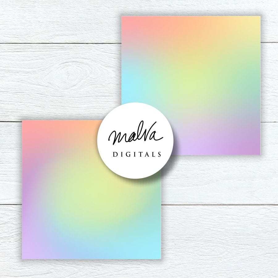 Pastel Rainbow Gradient Digital Paper Pack Digital - Etsy