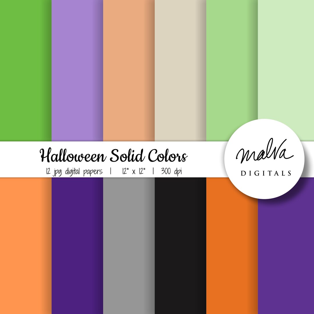 Spooky Halloween Colors Digital Paper Pack,halloween Colors, Trick or ...