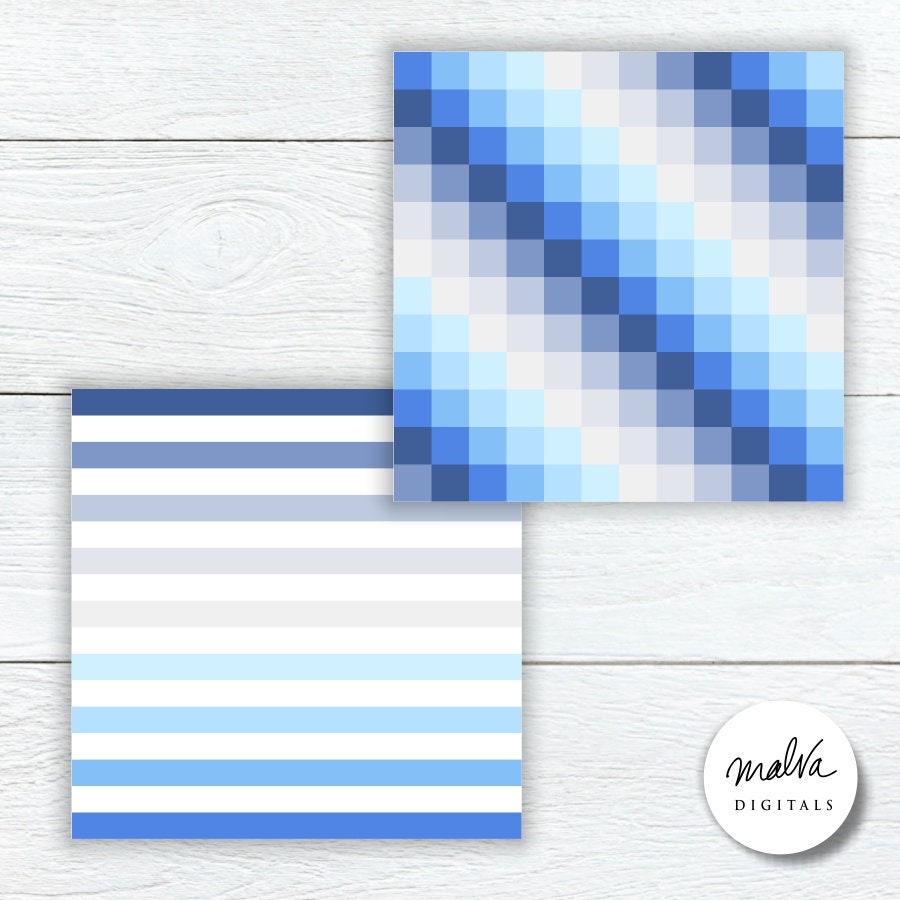 Shades of BLUE Digital Paper Pack, Scrapbook Paper, Scrapbooking ...