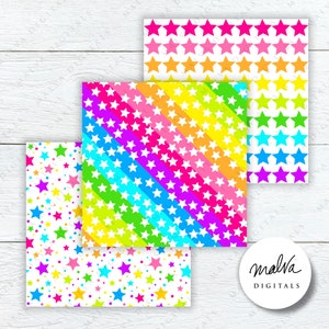 Neon Digital Paper Pack, Bright Colors Digital Scrapbook Paper ...