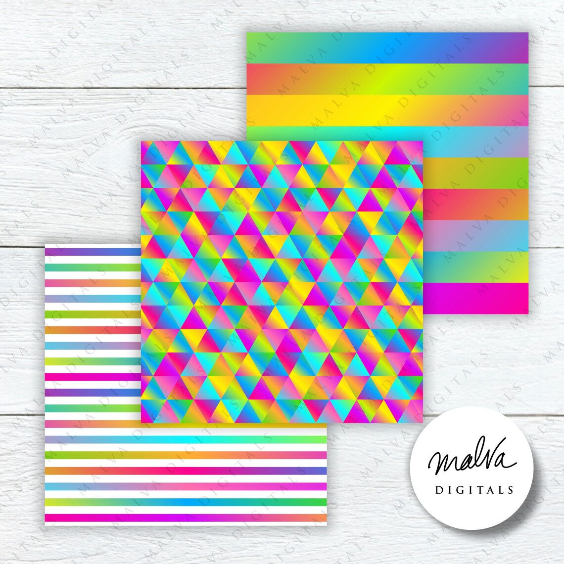 Neon Colors Digital Paper Pack Bright Colors Scrapbook Paper | Etsy