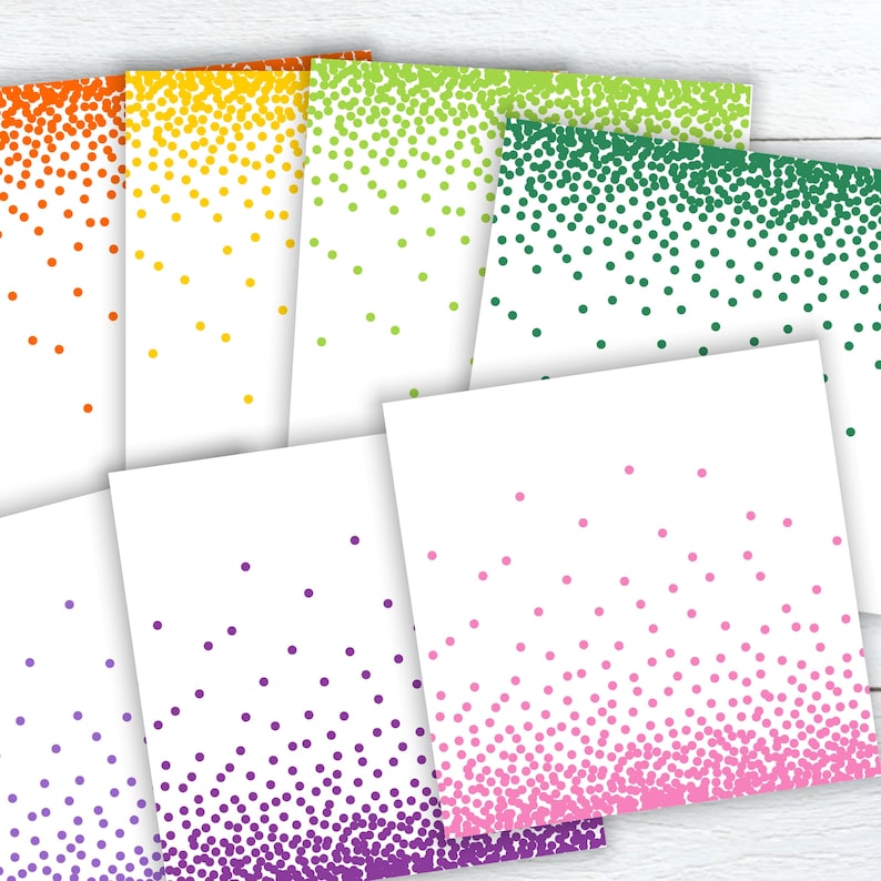 Rainbow Confetti Clipart and Digital Paper Pack, Rainbow Colors, Png ...