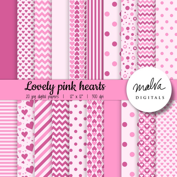 Pink Paper Hearts - Etsy
