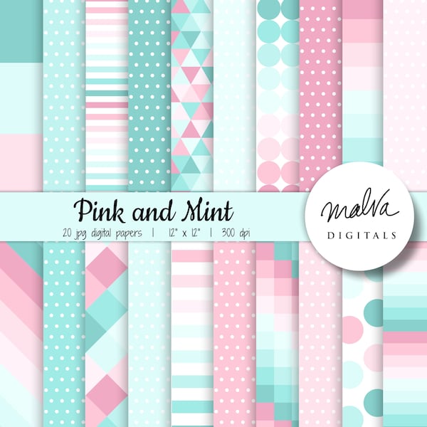 Pink and Mint - Etsy