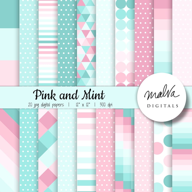 Pink and Mint - Etsy