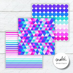 Holographic Colors Digital Paper Pack, Bright Colors Digital Background ...