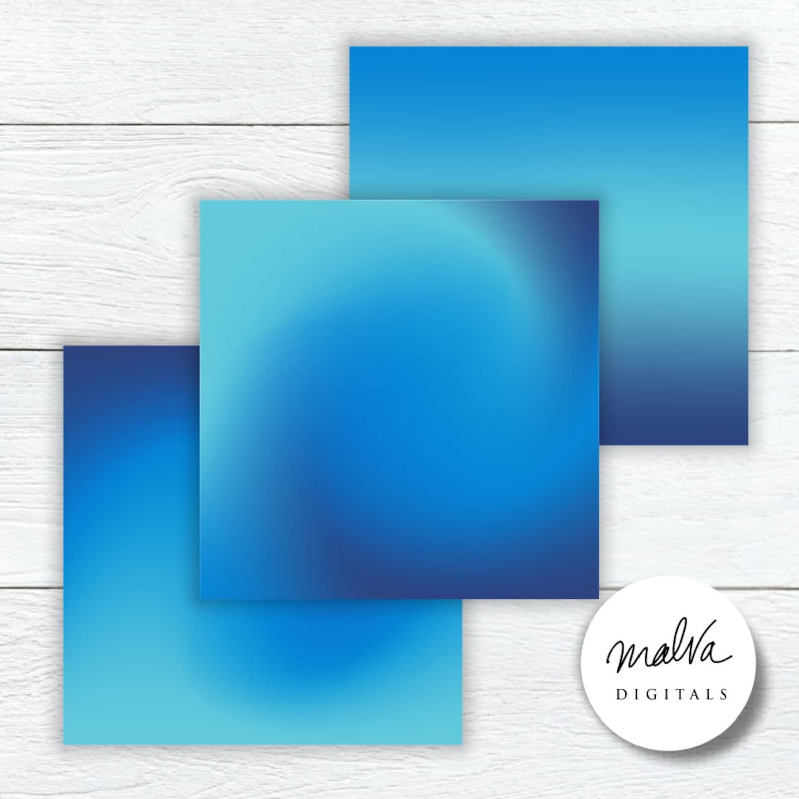 Blue Gradient Digital Paper Pack, Digital Background, Scrapbook Paper ...