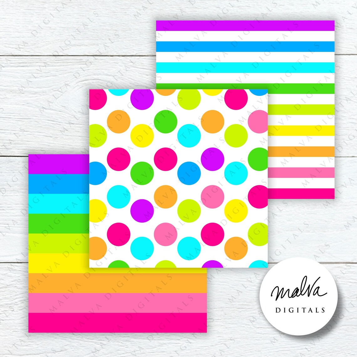 Neon Colors Digital Paper Pack Bright Colors Scrapbook Paper - Etsy