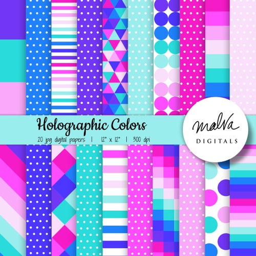 Neon Digital Paper Pack Bright Colors Digital Scrapbook - Etsy