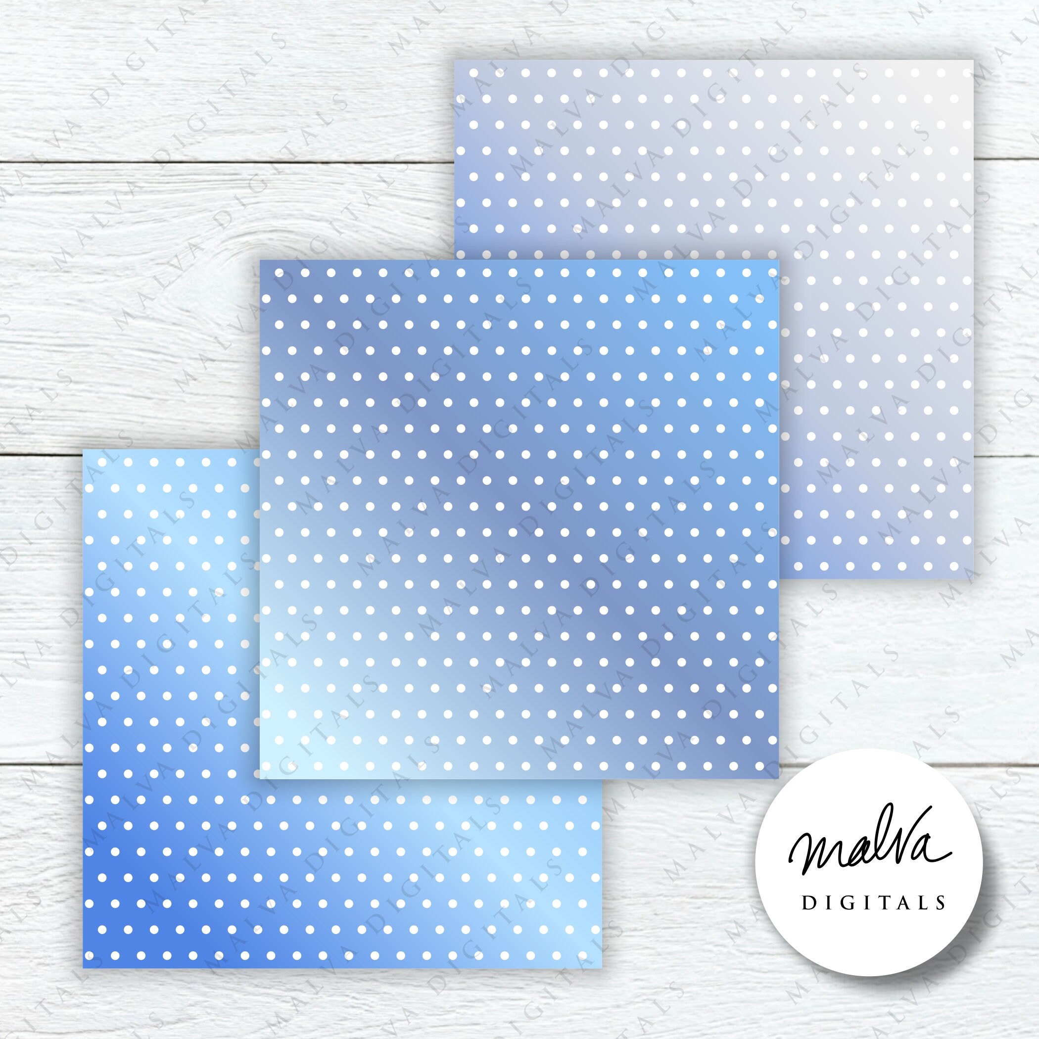 Blue Digital Paper Pack Shades of Blue Digital Background - Etsy
