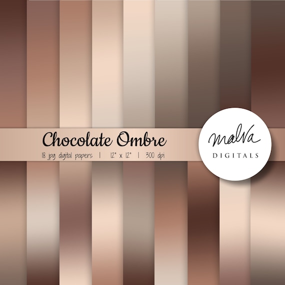 Chocolate Ombre Digital Paper Pack Brown Gradients Digital - Etsy