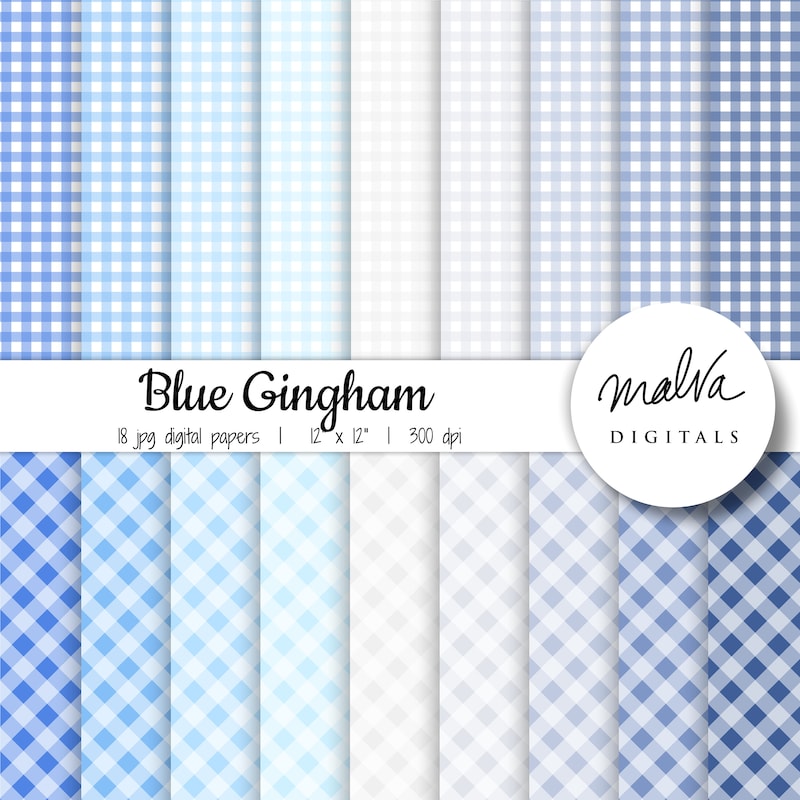Blue Gingham Pattern - Etsy