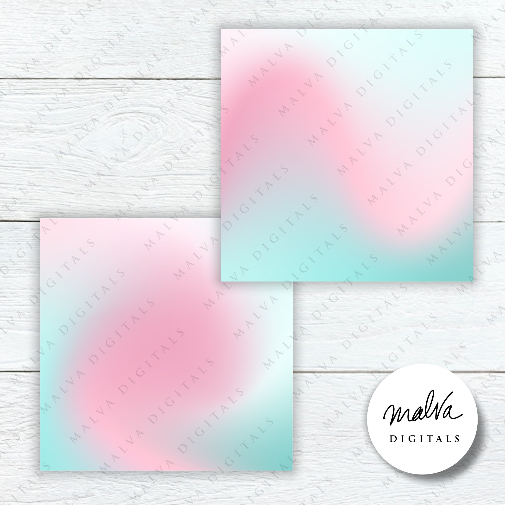 Pastel Pink and Mint Gradient Digital Paper Pack Pastel Ombre - Etsy