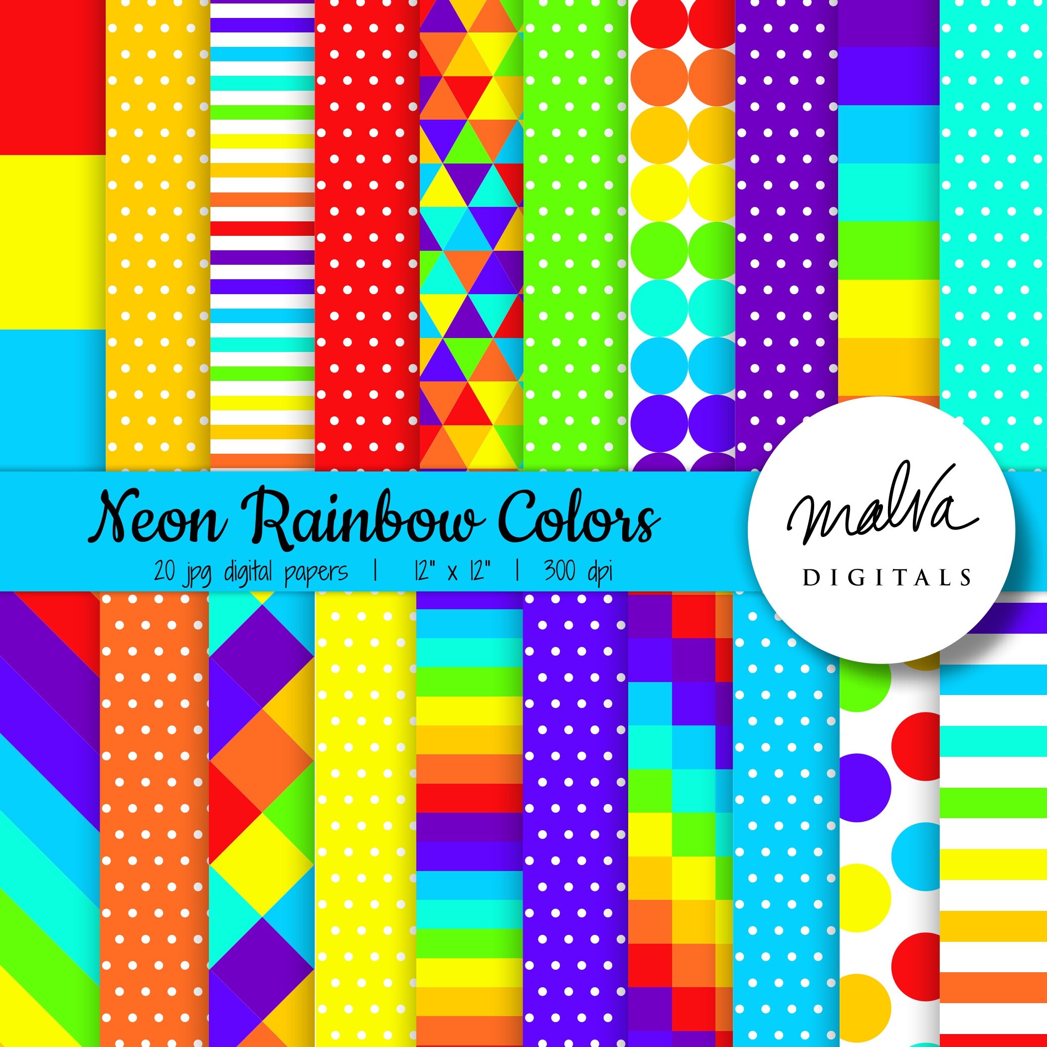 Neon Rainbow Stripes