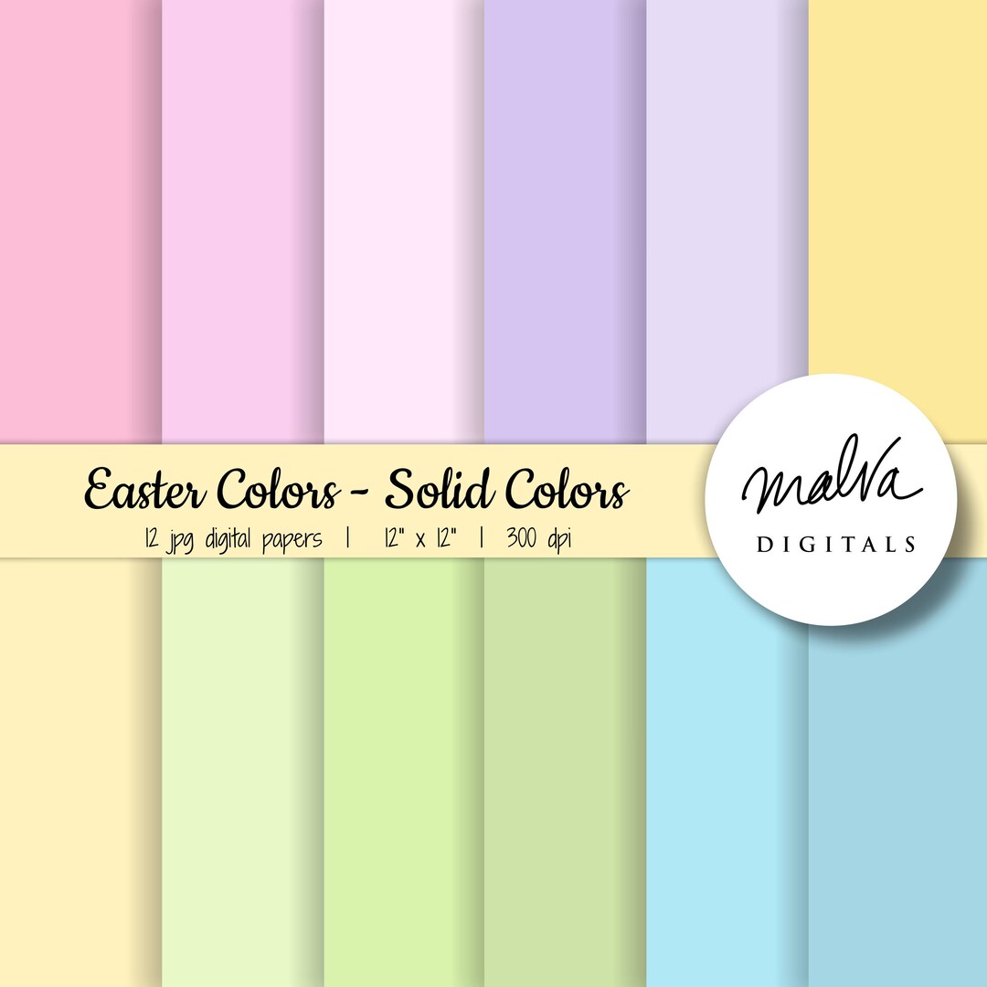 Sweet Easter Solid Colors Digital Paper Pack, Cute Easter Colors ...