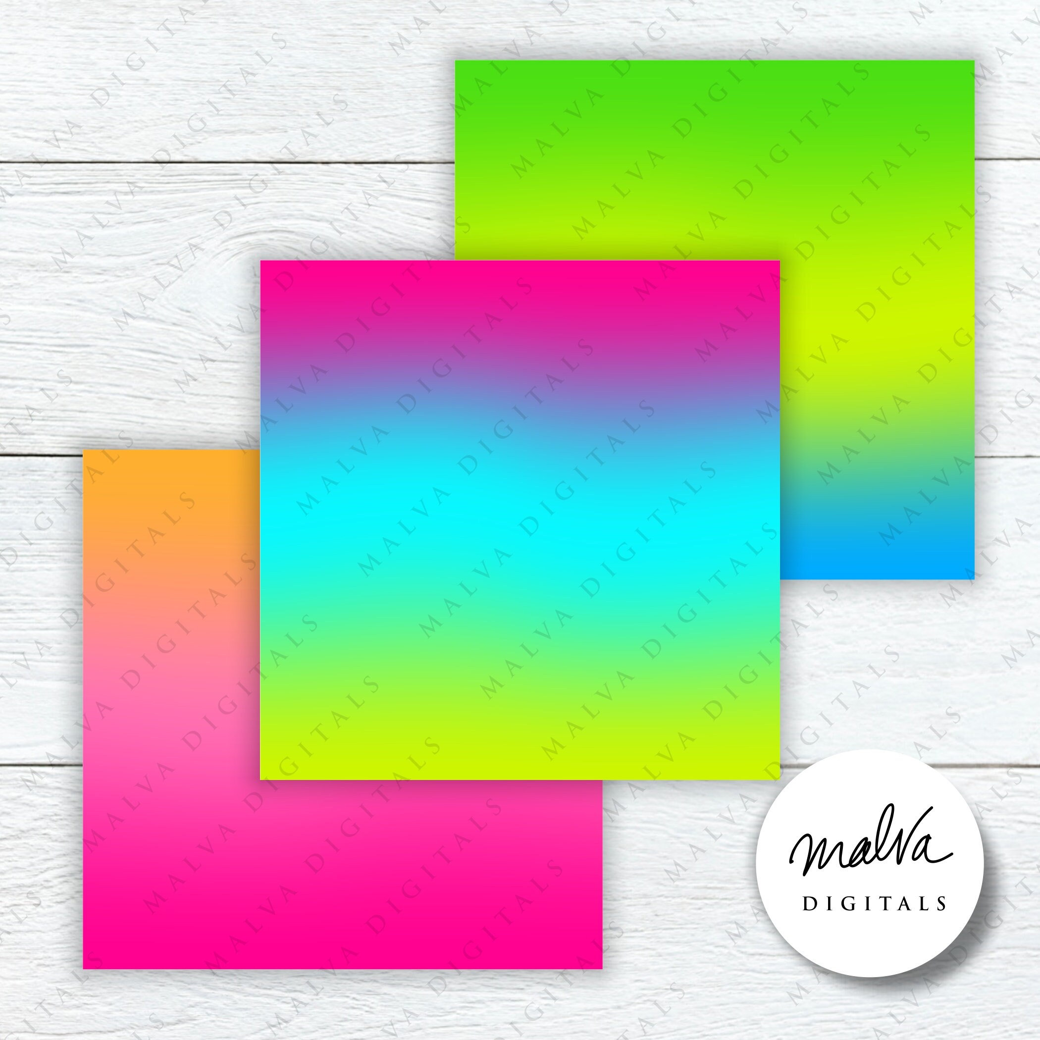 Neon Gradient Digital Paper Pack Digital Background - Etsy