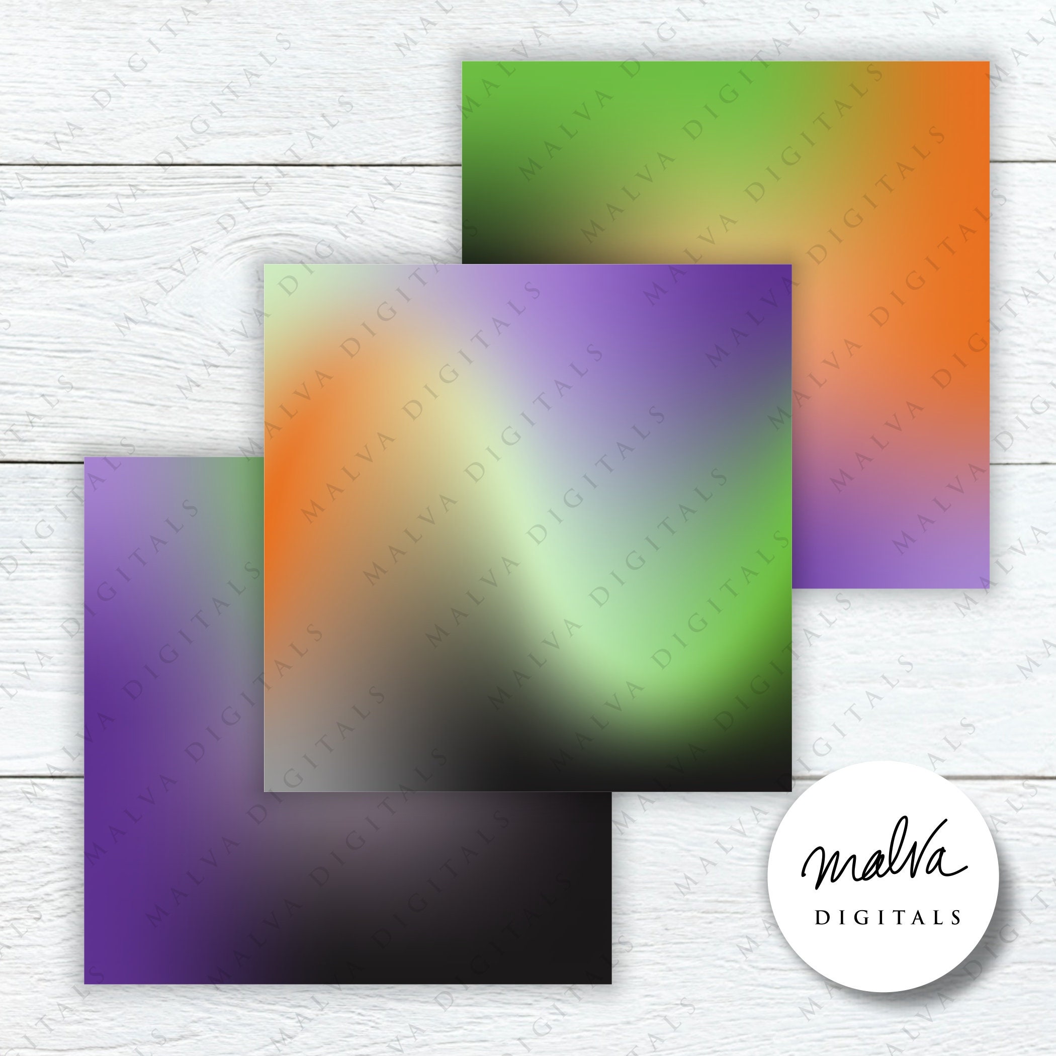 Halloween Gradient Digital Paper Pack, Halloween Digital Background ...
