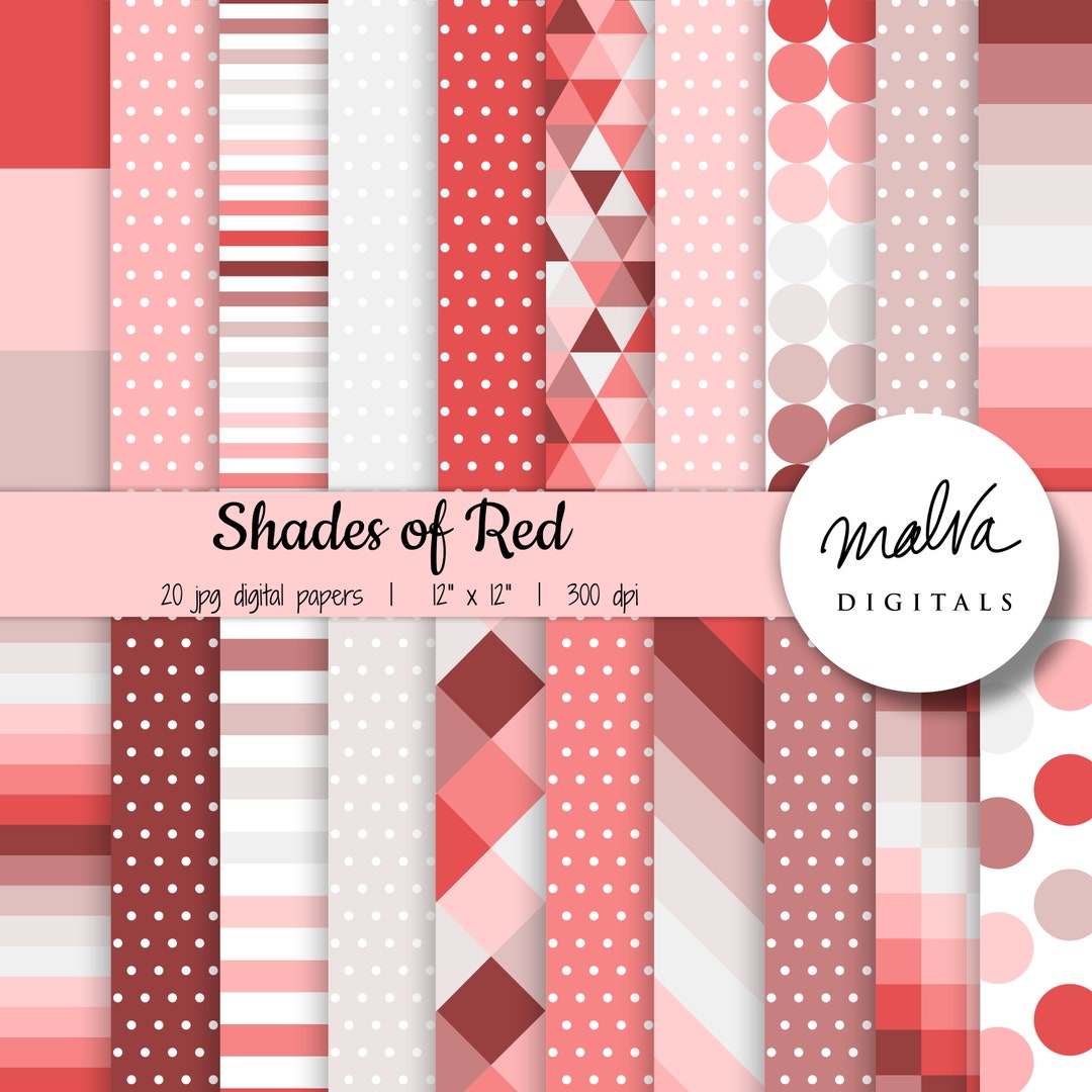 Red Digital Paper Pack, Maroon Shades, Maroon Scrapbook Paper ...