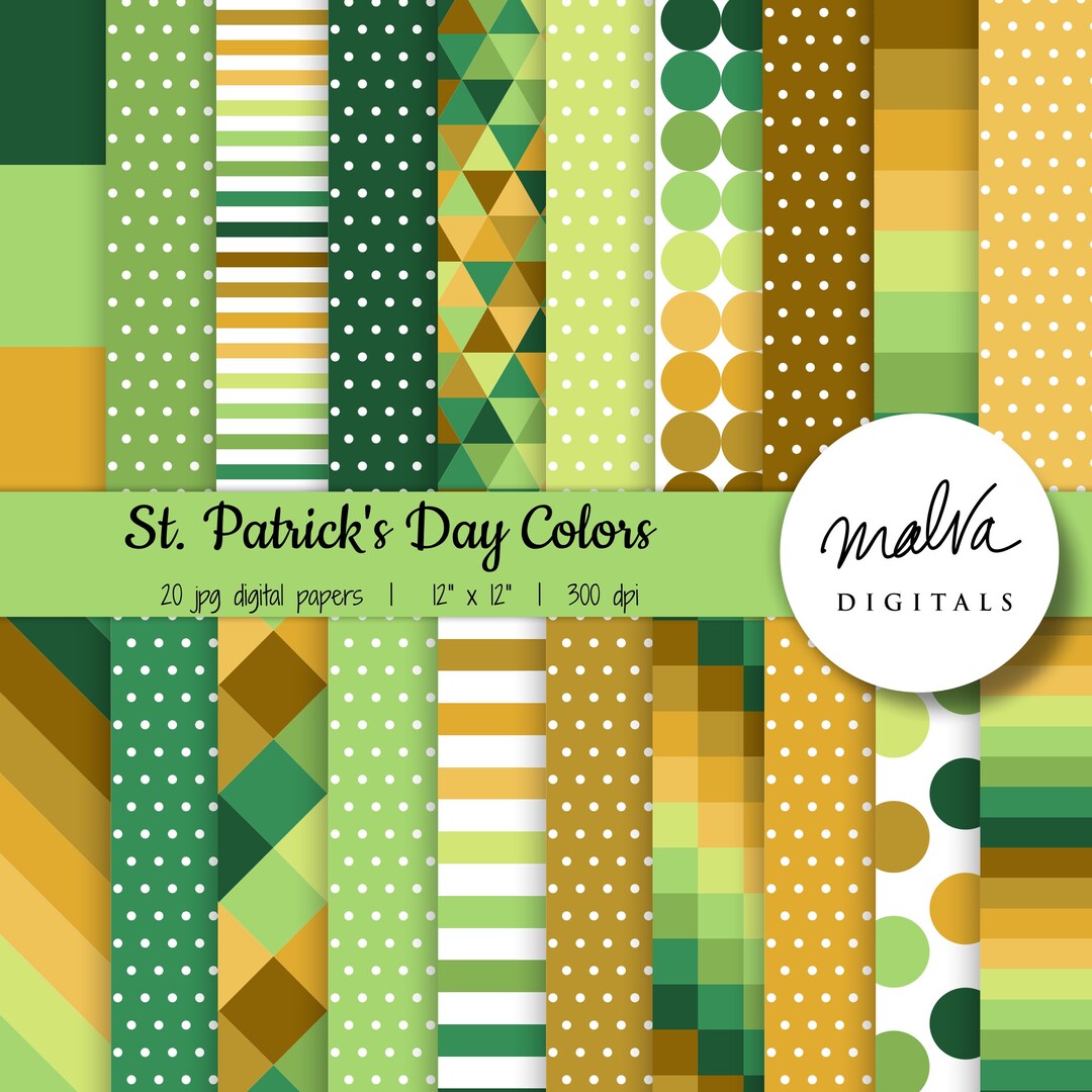 St Patrick's Day Digital Paper Pack, Saint Patrick's Day Digital ...