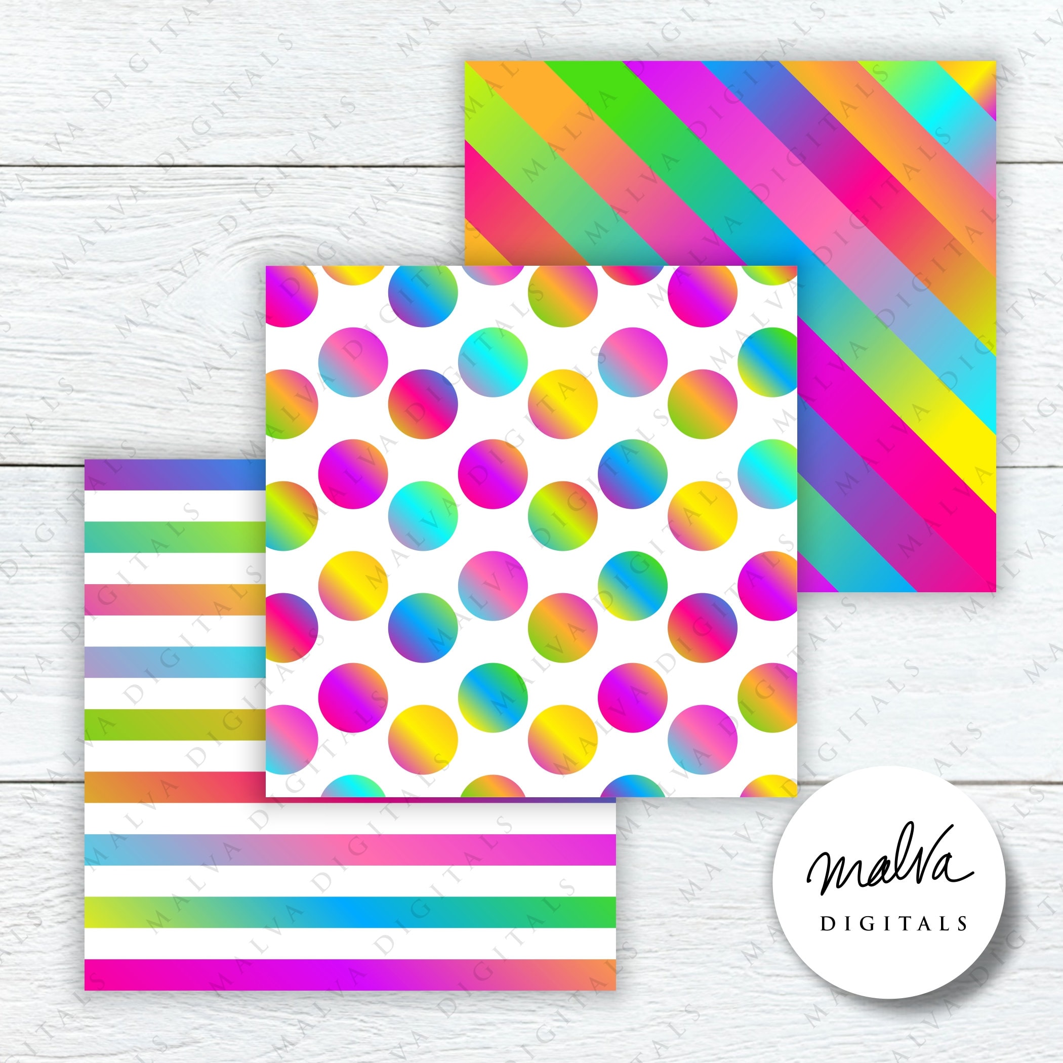 Neon Colors Digital Paper Pack, Bright Colors Scrapbook Paper, Digital ...